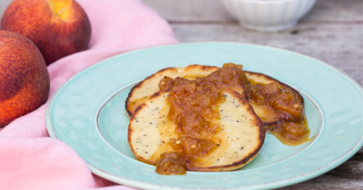 Goat Cheese Pancakes with Palisade Peach Compote… | Eggland's Best