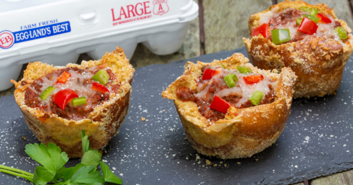 Panko-Crusted Cheese & Sausage Deep-Dish Pizza Cups… | Eggland's Best