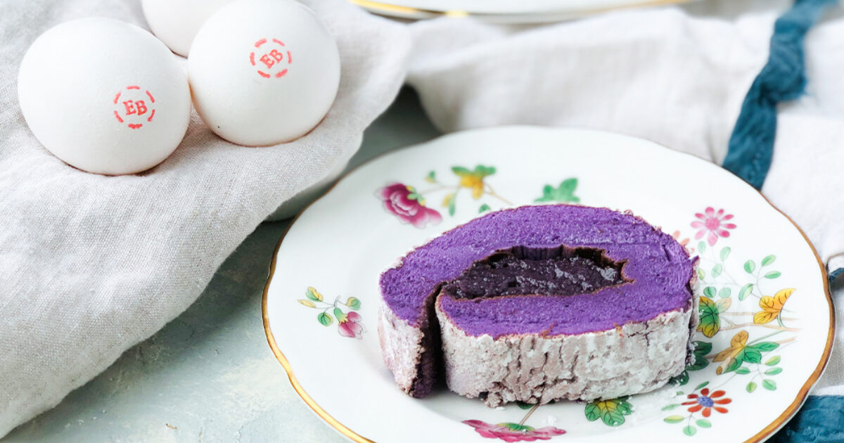 Ube Brazo De Mercedes With Coconut Cream Sauce Recipe | Eggland's Best