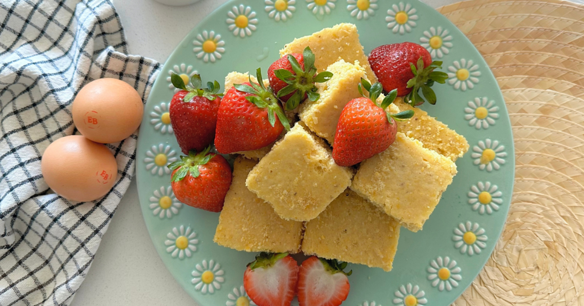 Sweet Vanilla Cornbread Squares Recipe | Eggland's Best