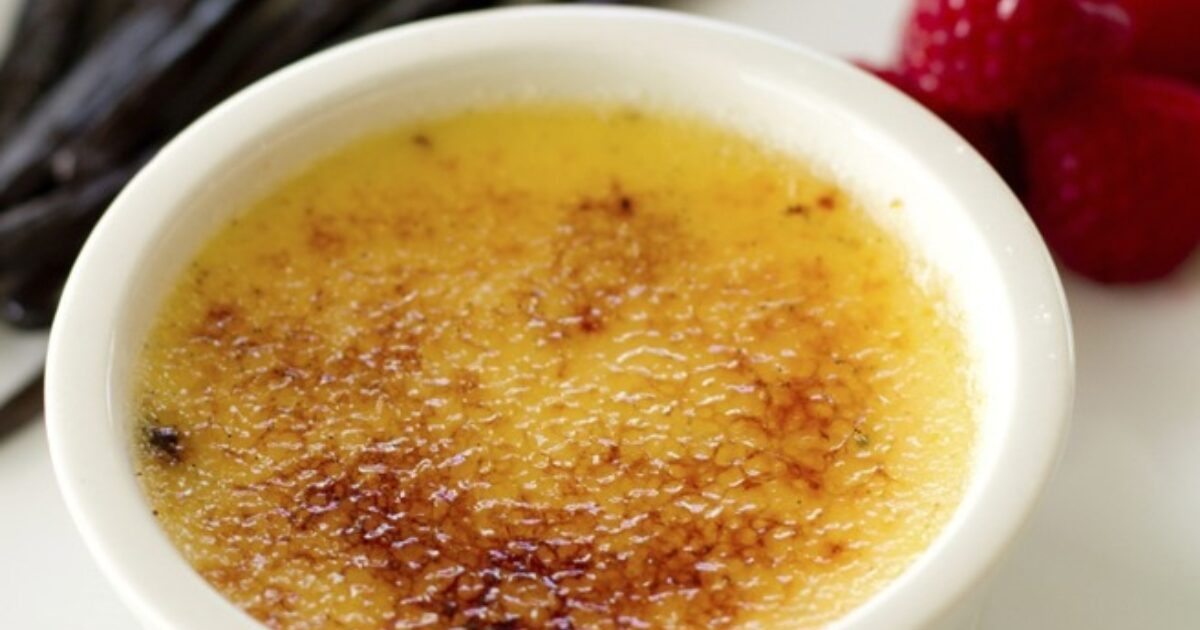 Warm Lemon Pudding Souffle with Rhubarb Coulis Recipe | Eggland's Best