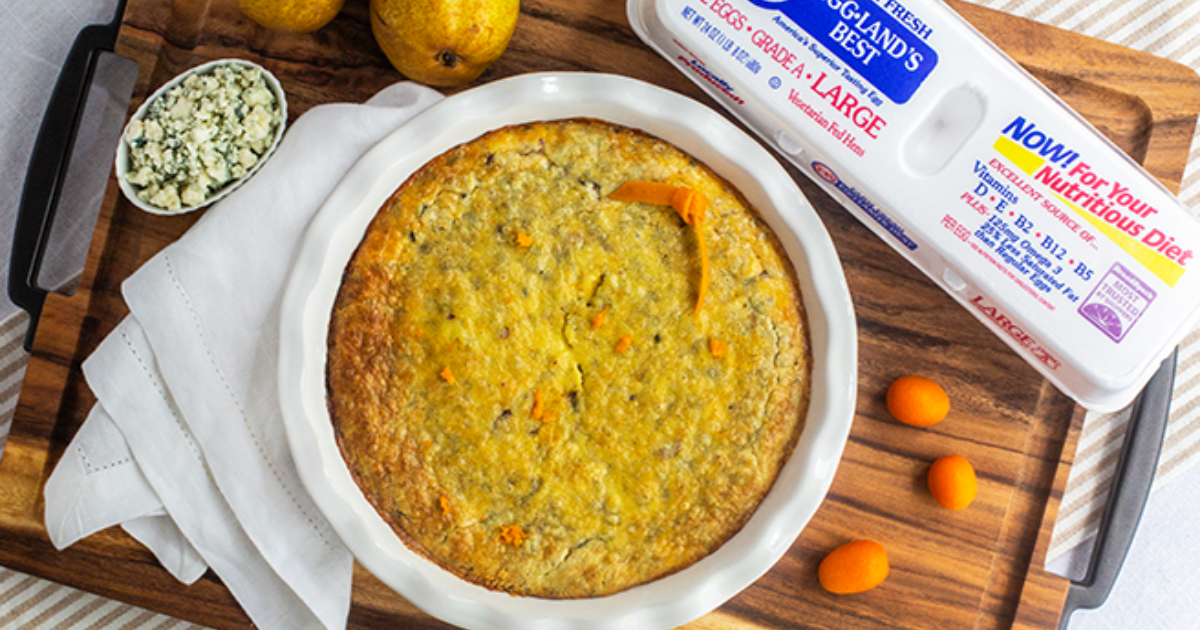 Toasted Hazelnuts & Pear Blue Cheese Quiche Recipe | Eggland's Best